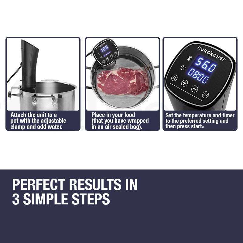 EuroChef Sous Vide Cooker Immersion Heater Circulator Precision Slow K ...