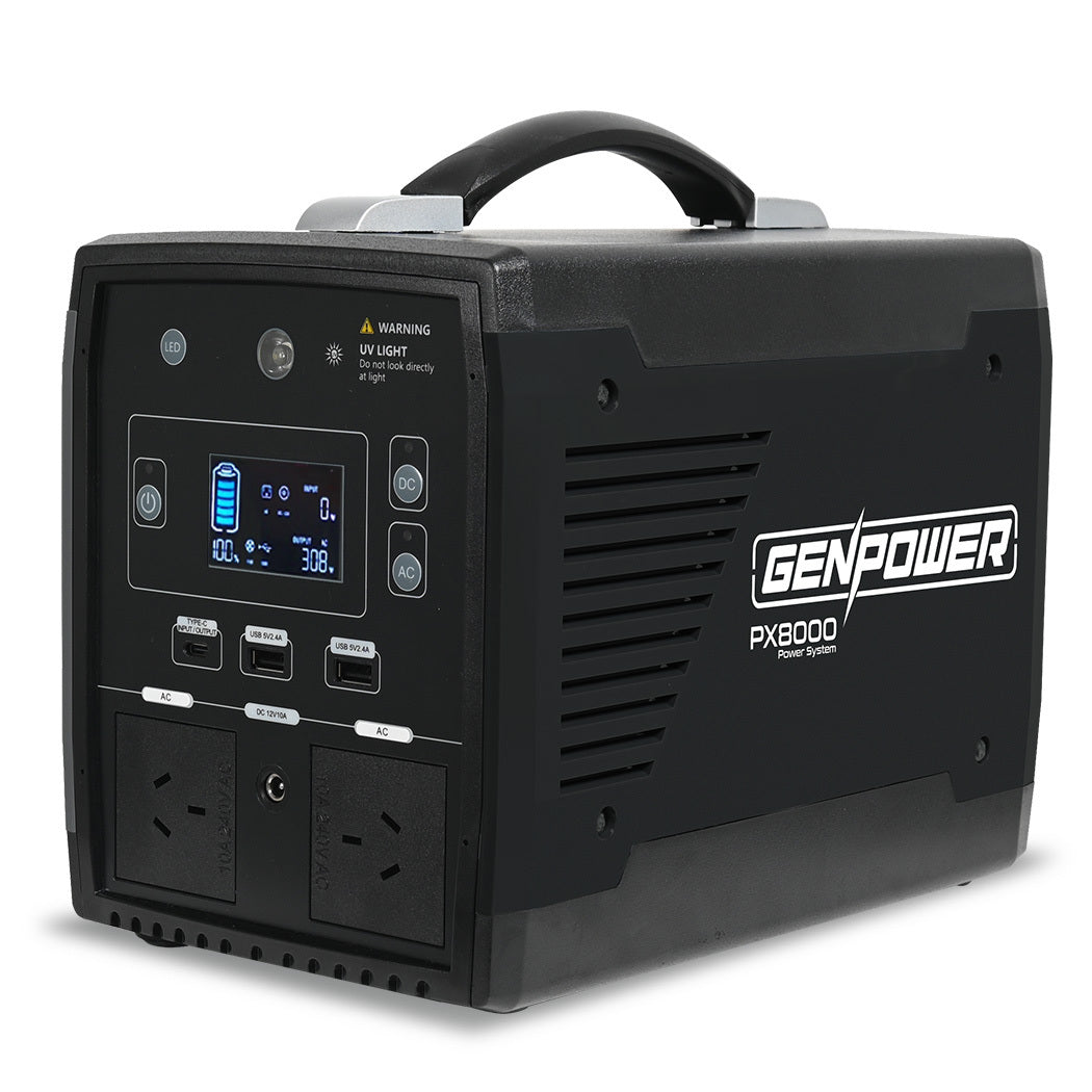 GENPOWER Portable Power Station 500W/1000W 41Ah 615Wh Lithium Solar Ge ...