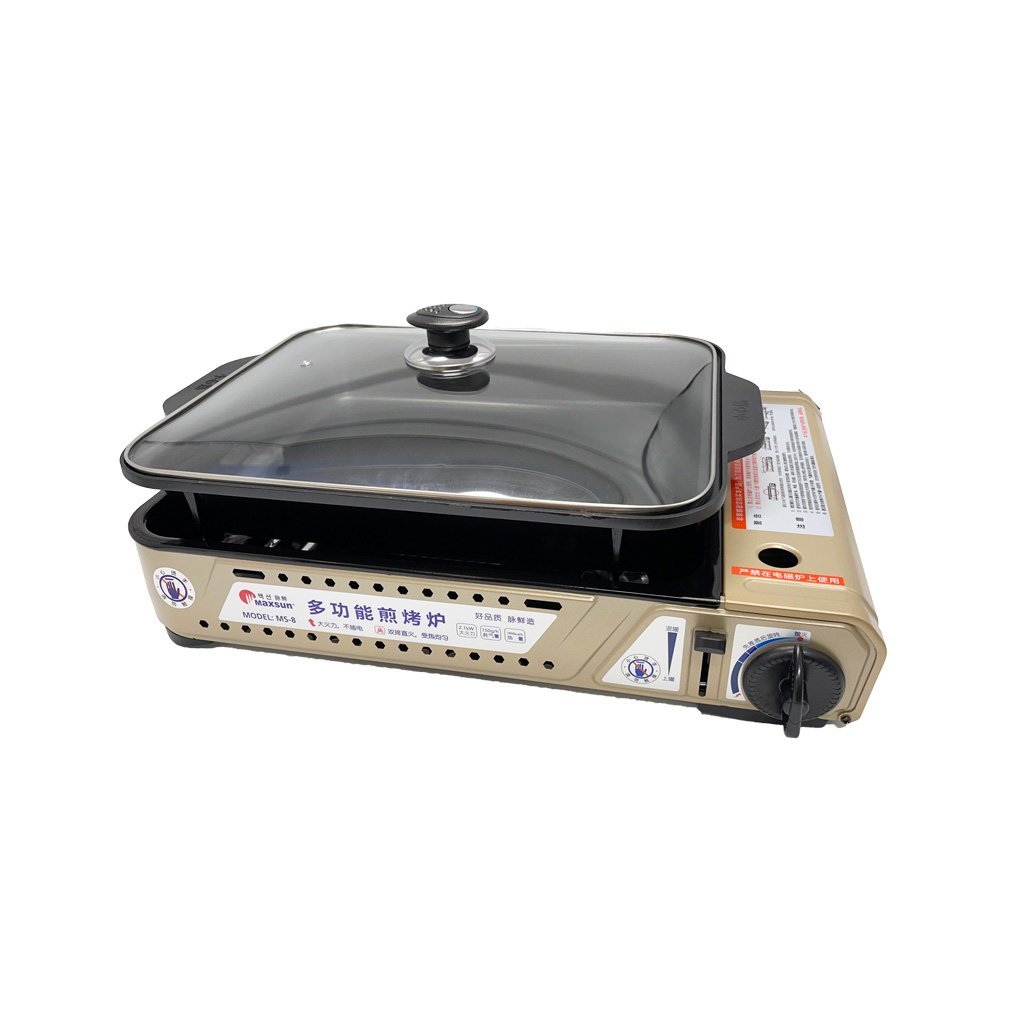 Portable Gas Burner Stove with Inset Non Stick Cooking Pan Cooker Buta ...