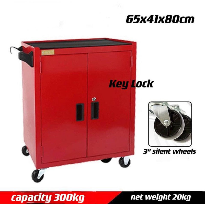 Lockable Tool Box Rolling Cabinet Storage Trolley RED – Ozbasket